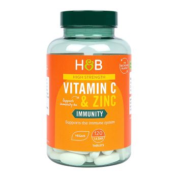 H&B vitaminas C ir cinkas, 120 tablečių - Eurokos