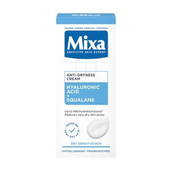 MIXA ANTI-DRYNESS drėkinamasis veido kremas, 50 ml - Eurokos