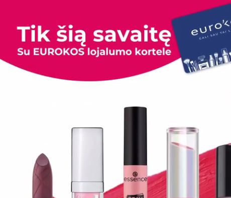 Lūpų dažams taikoma -40% NUOLAIDA! Ir dar daugiau šios savaitės pasiūlymų. | Eurokos.lt